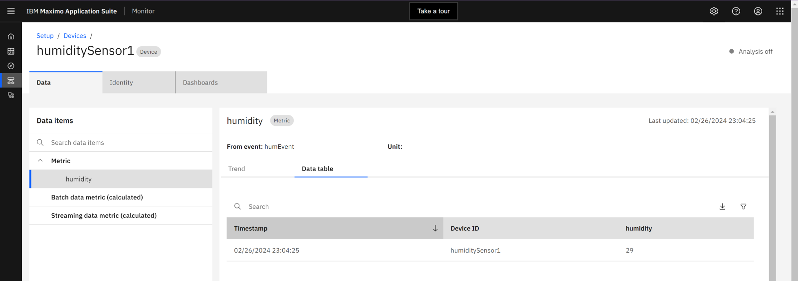Sending IOT Sensor Readings to Maximo Monitor