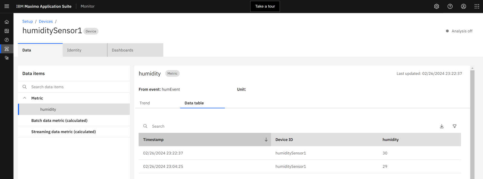 Sending IOT Sensor Readings to Maximo Monitor